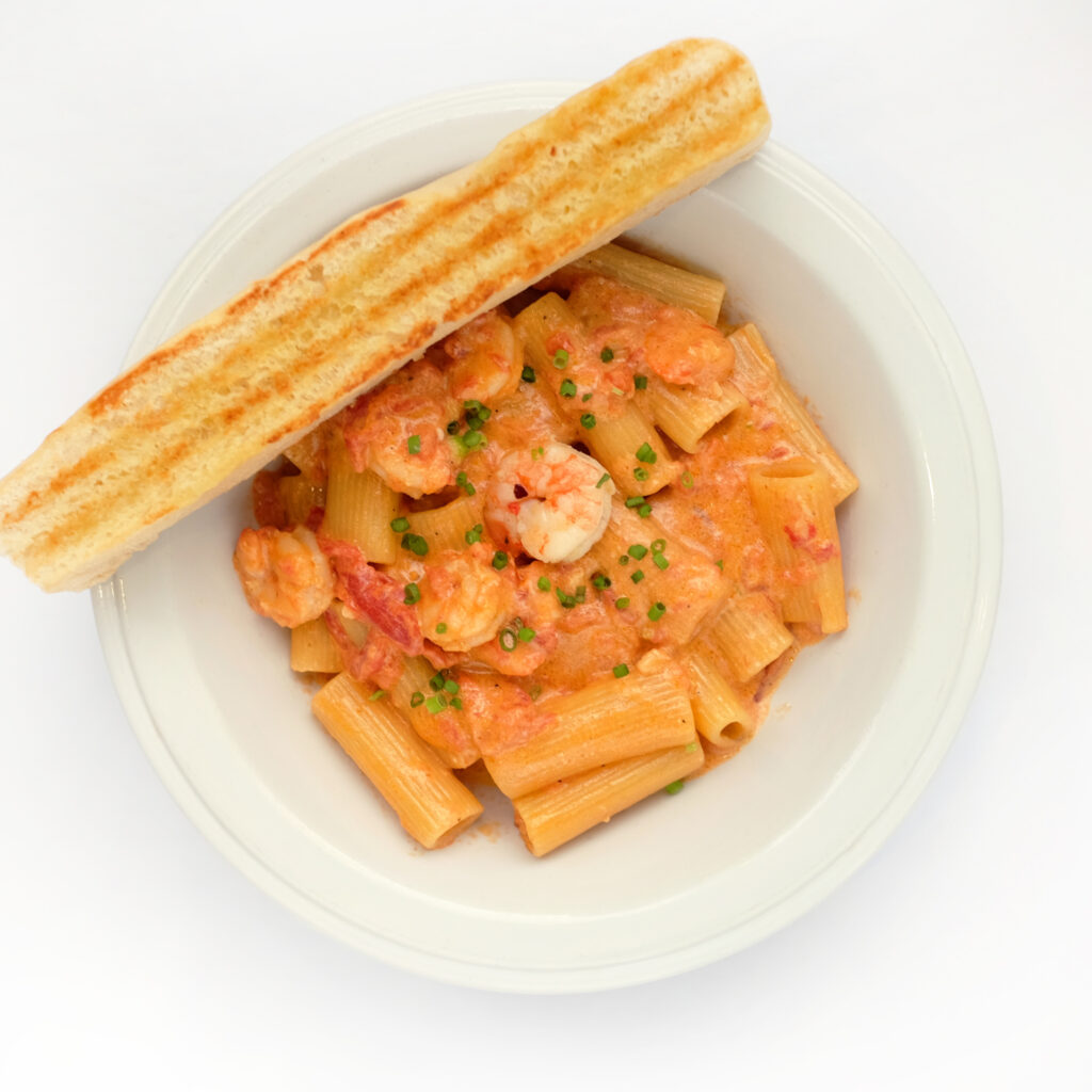 SHRIMPS.RIGATONI ALL’ALFONSO. – Cibo
